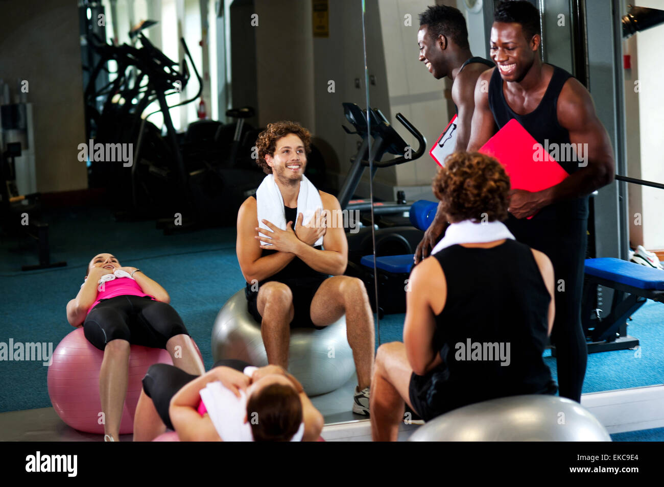 Group of people in a pilates class Stock Photo - Alamy