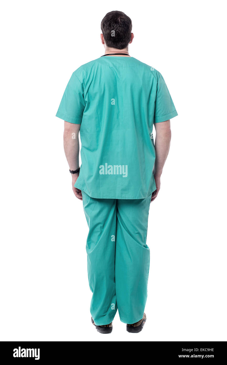 Back pose of male doctor Stock Photo - Alamy