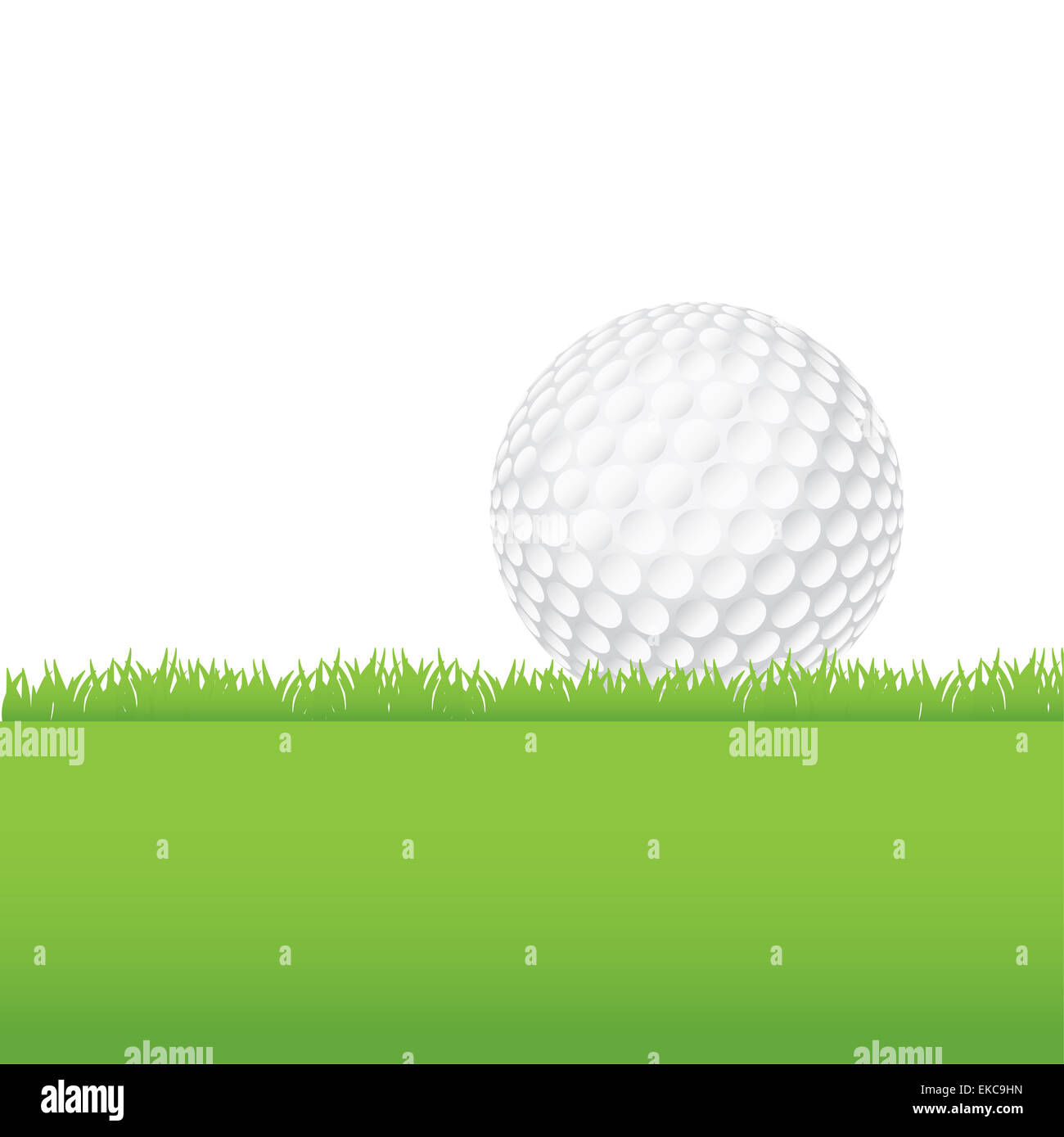 An illustration of a realistic golf ball sitting on green grass. Room ...