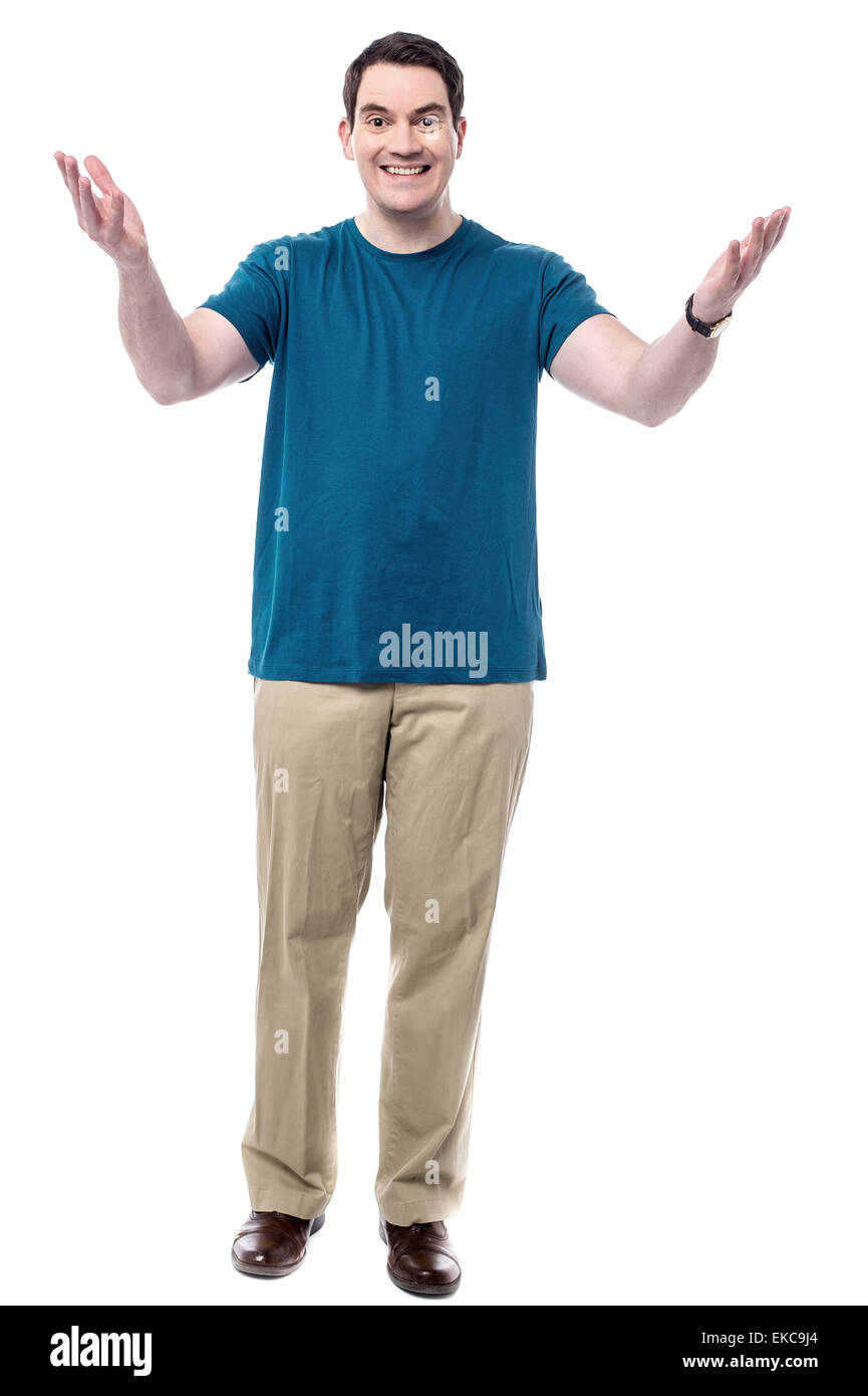 Happy man with open arms Stock Photo - Alamy