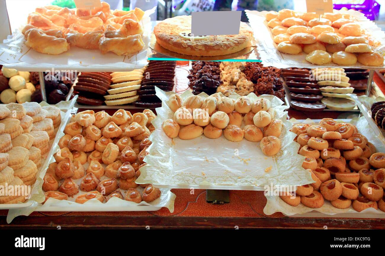 cake pastries in bakery typical from Spain Stock Photo - Alamy