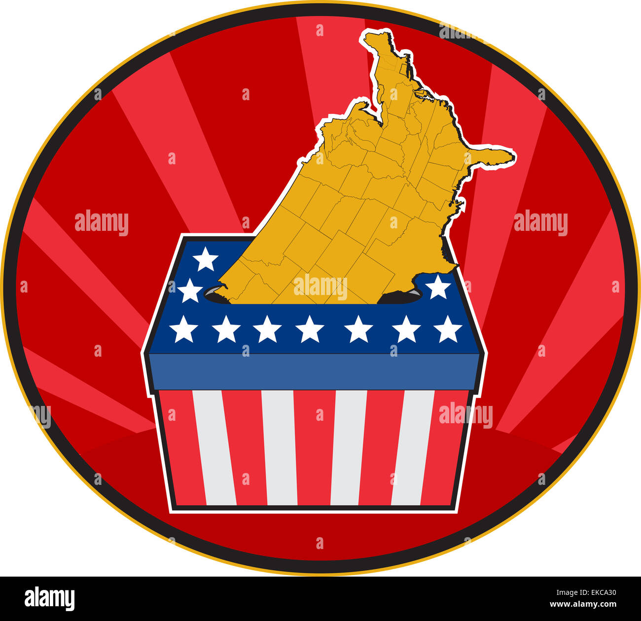 American election ballot box map of USA Stock Photo - Alamy