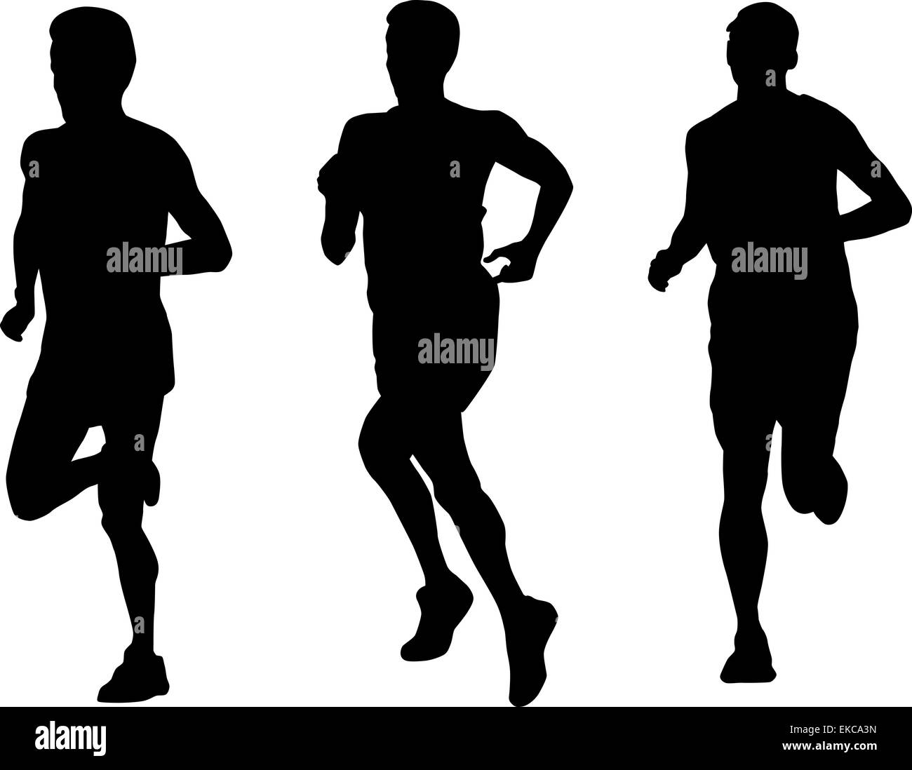 marathon runner running silhouette Stock Photo - Alamy