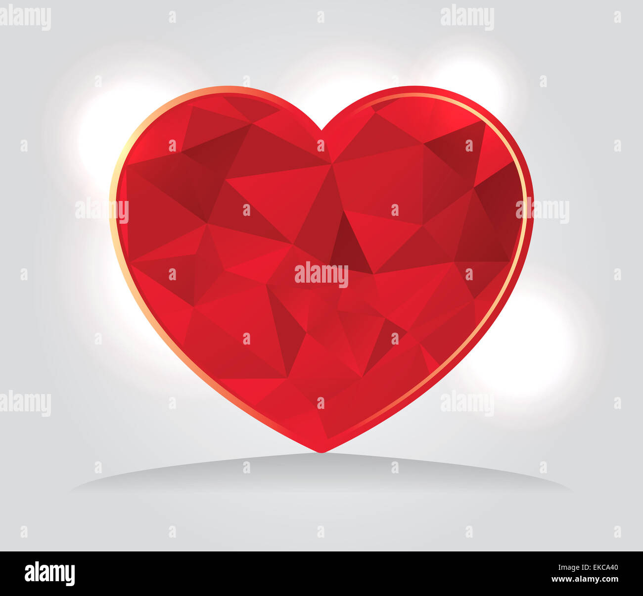 An illustration of abstract geometric red triangles forming a heart ...
