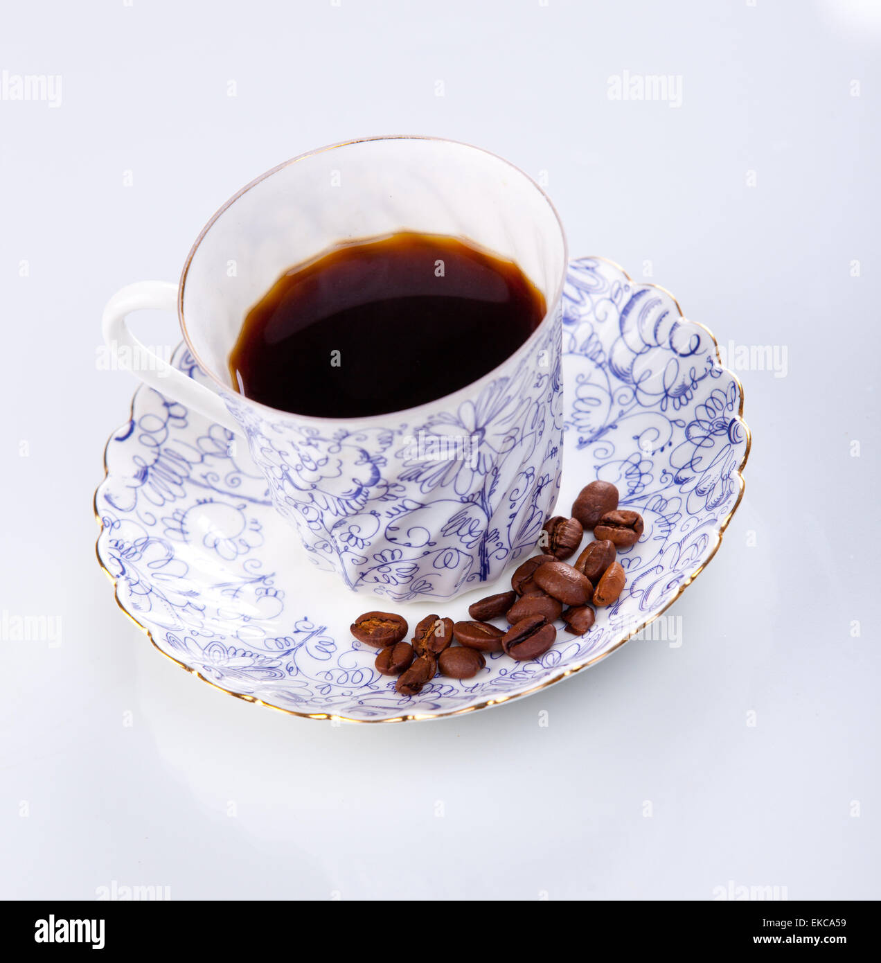 Caffe Cup With Beans Stock Photo - Alamy