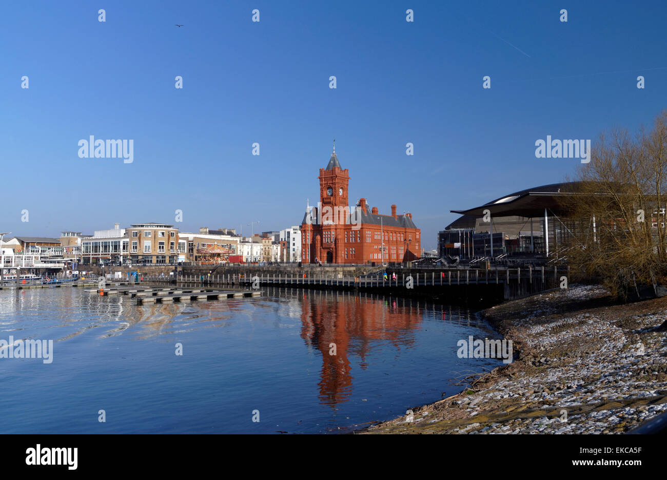 Victorian Pierhead Building and Senedd Building, Cardiff Bay, Cardiff ...