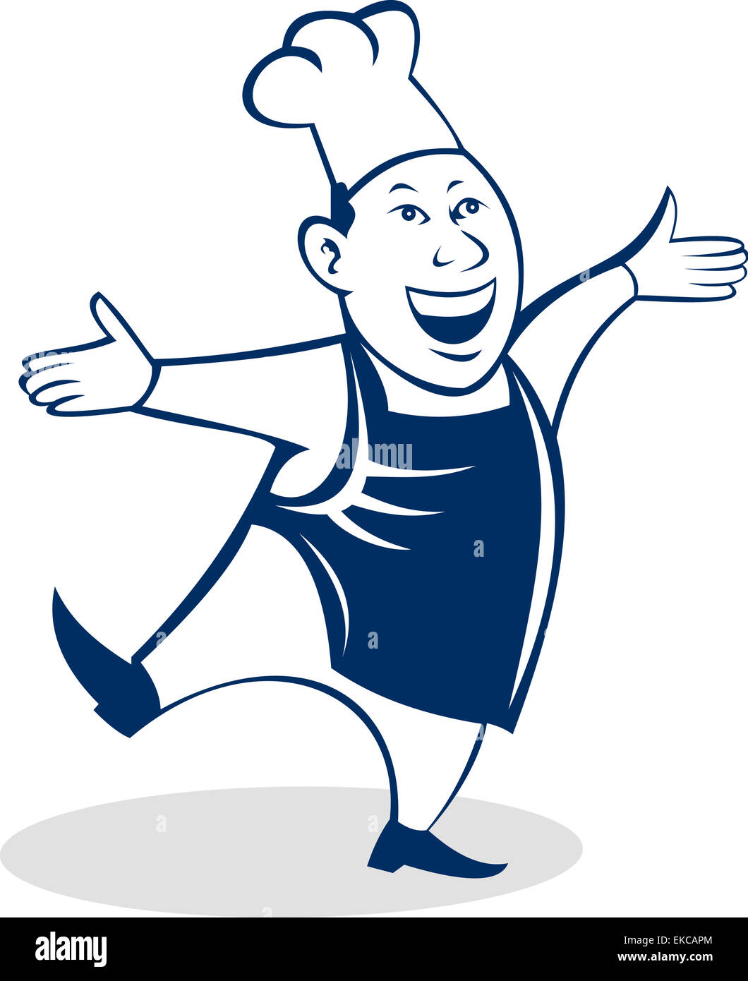 Cartoon Happy Asian chef cook baker Stock Photo - Alamy