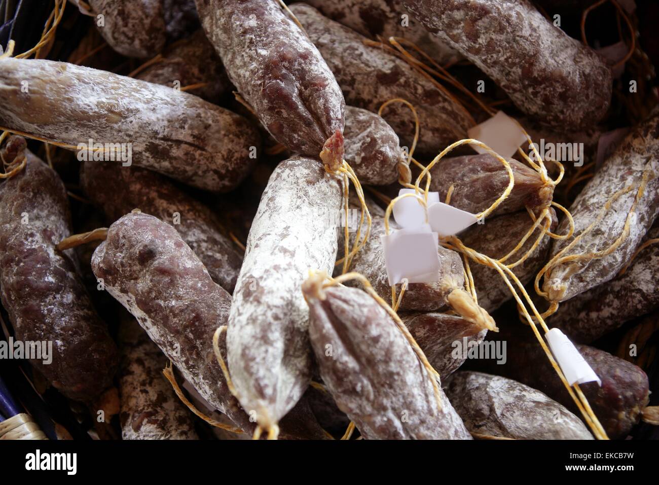 Abstract many salami pattern textur Stock Photo - Alamy