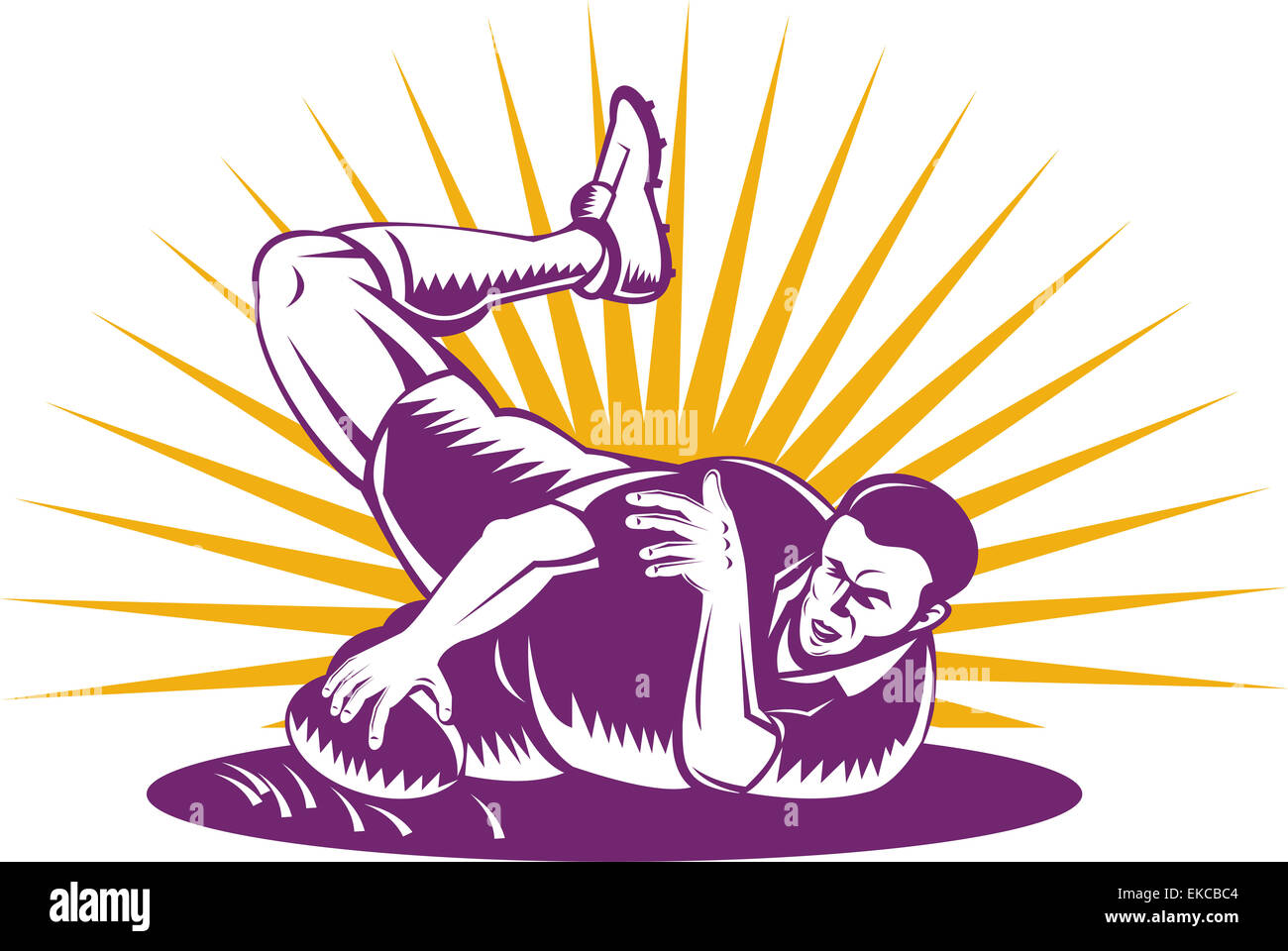 Rugby player diving to score try hi-res stock photography and images ...