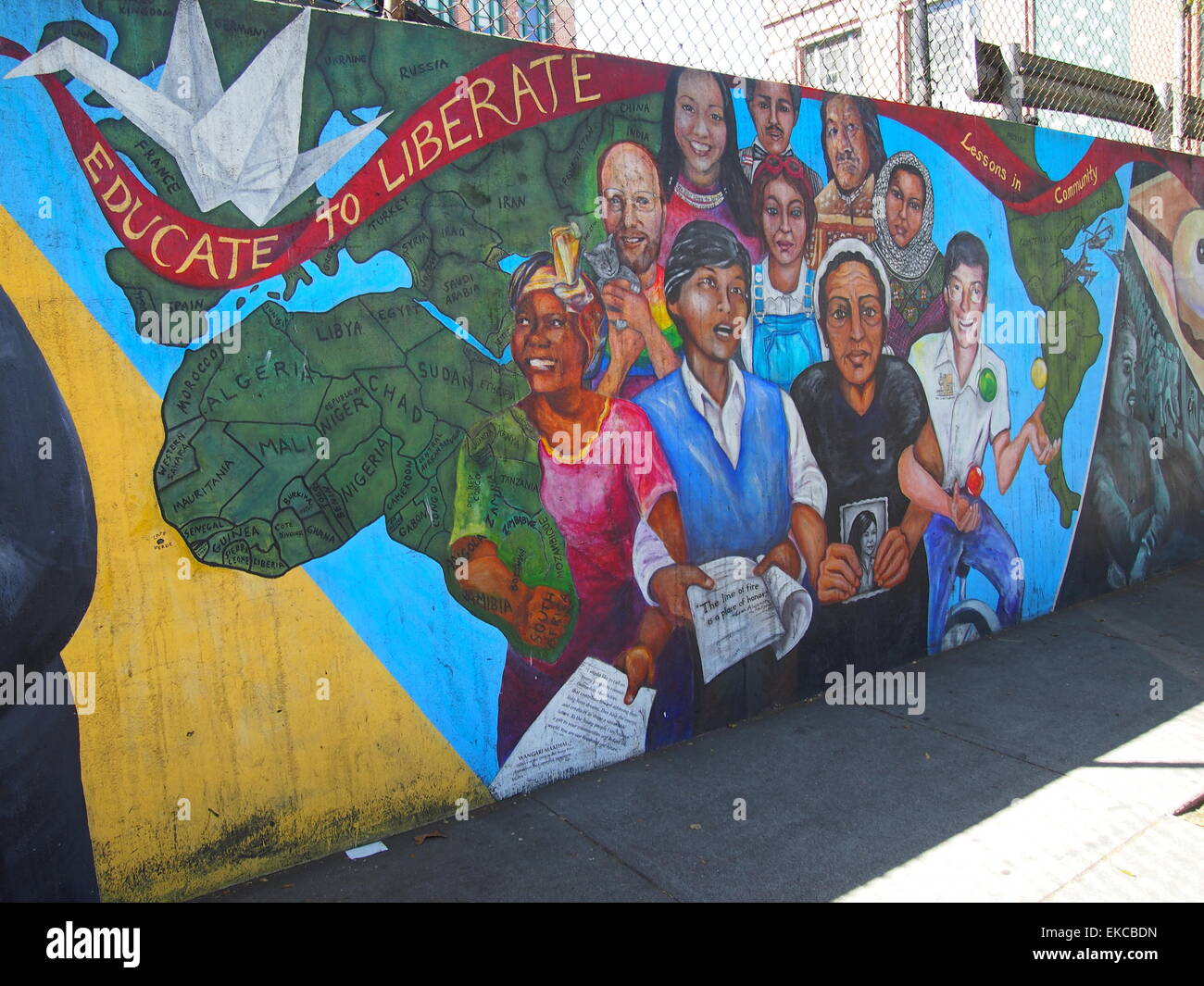 Detail Of Political Mural, Masonic St, San Francisco, CA, USA Stock ...