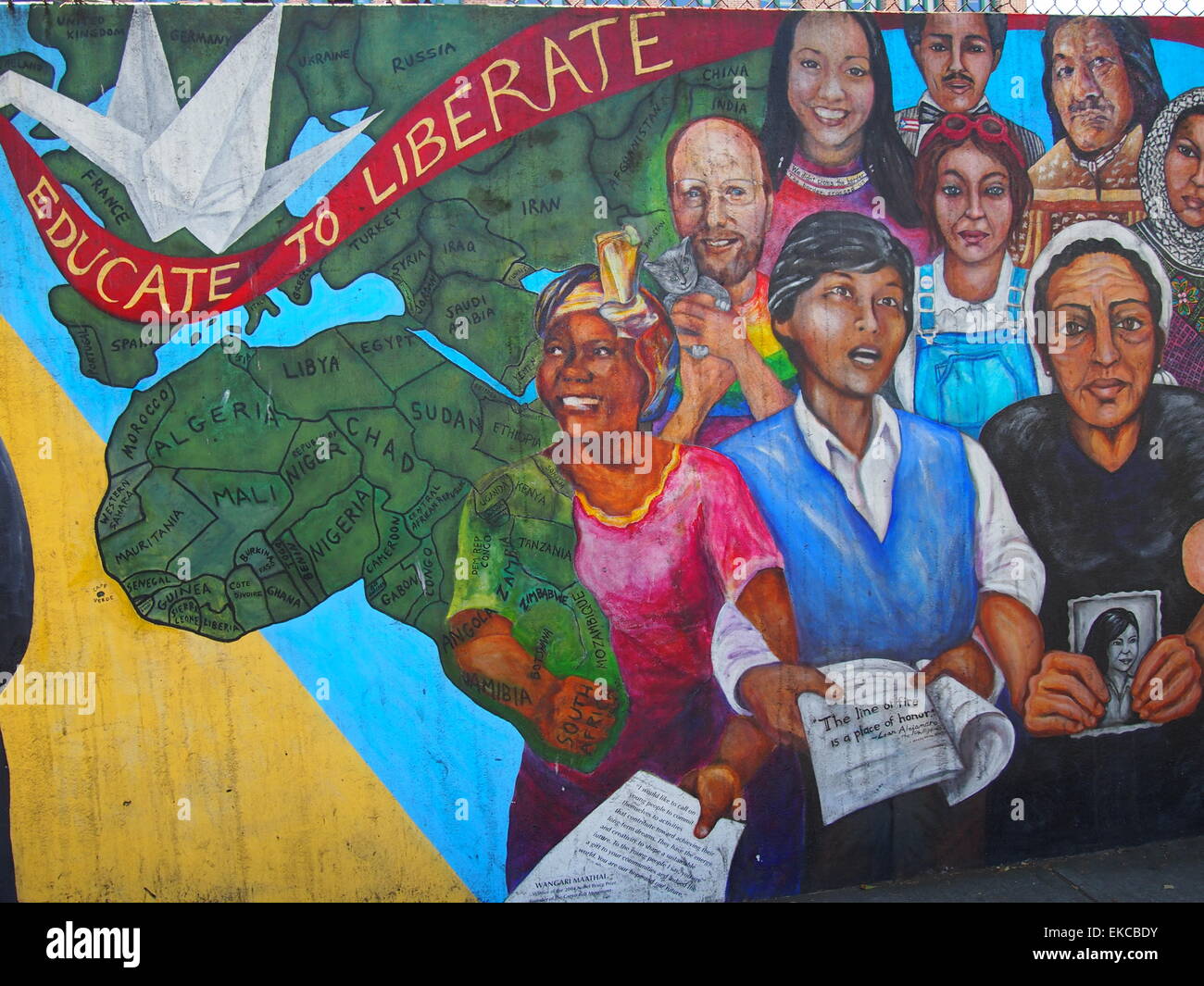 Detail Of Political Mural, Masonic St, San Francisco, CA, USA Stock ...