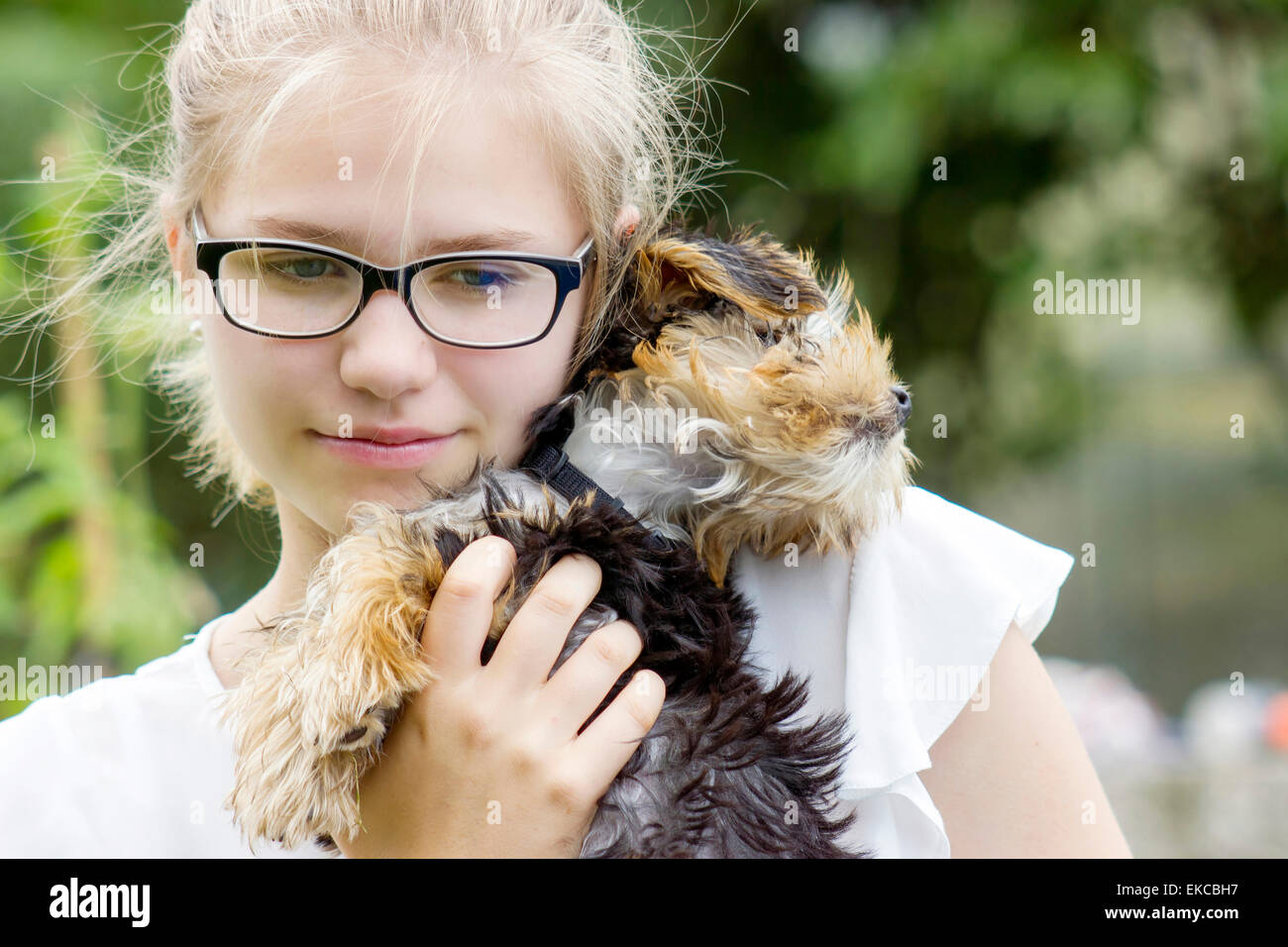 young girl and her dog Stock Photo - Alamy