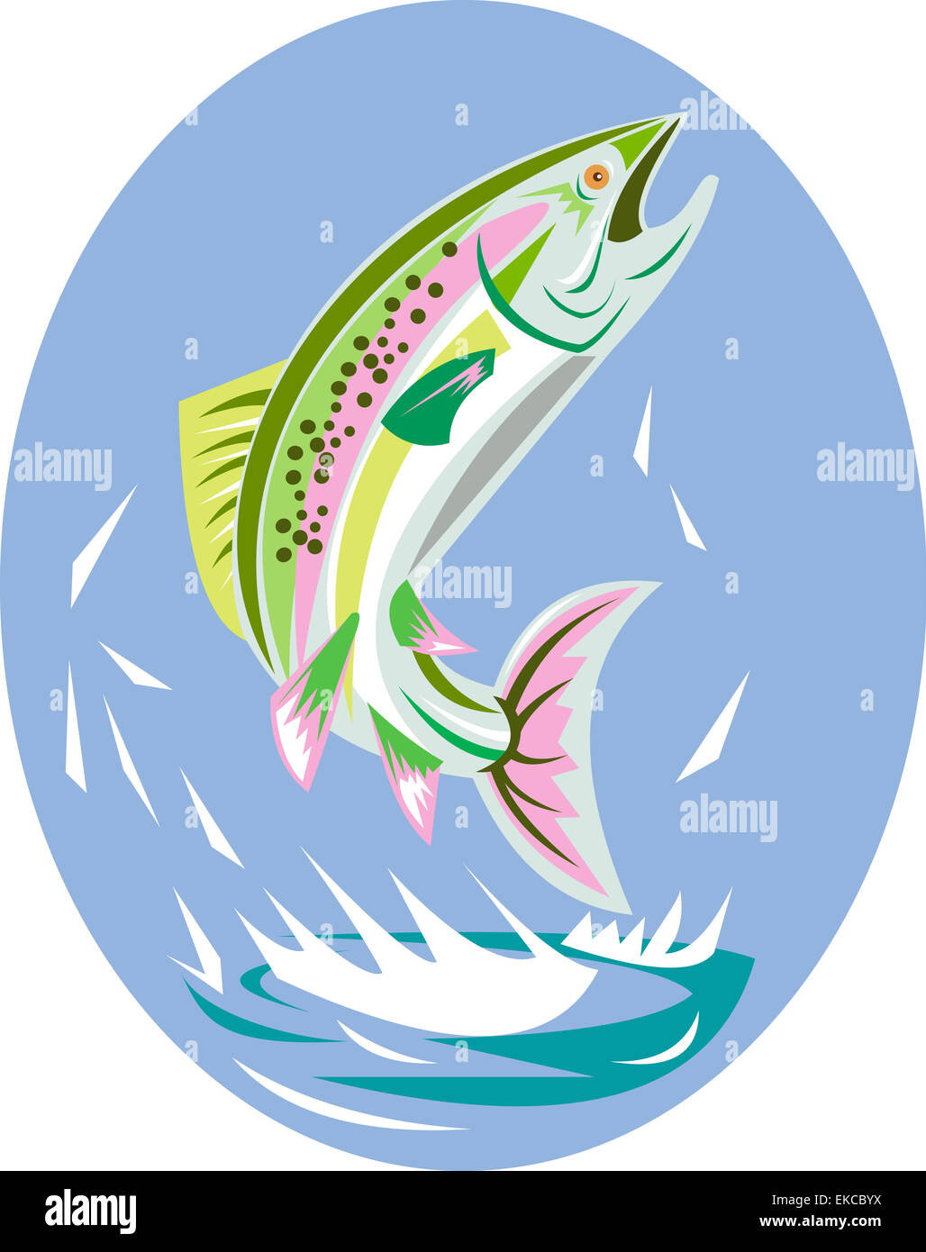 trout fish jumping Stock Photo - Alamy
