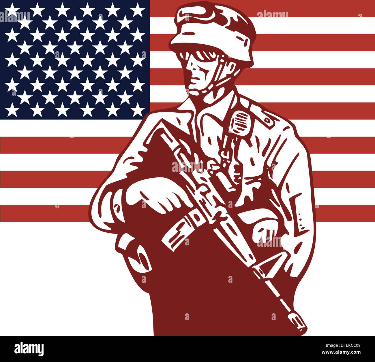 American soldier serviceman carrying armalite rifle Stock Photo - Alamy