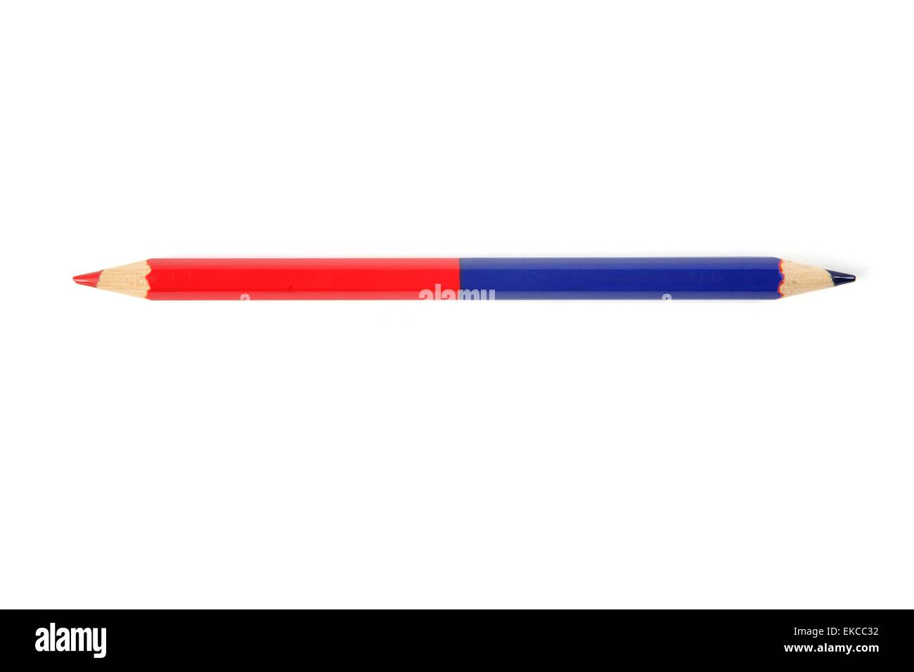 Blue and red double color pencil Stock Photo - Alamy