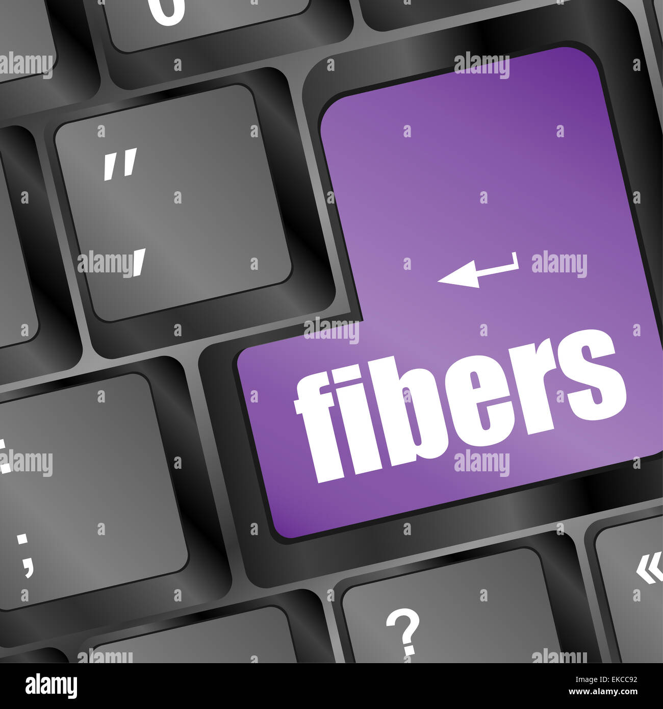 Keyboard with word fibers on enter button Stock Photo - Alamy