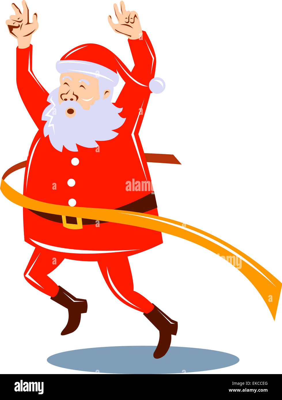 Father Christmas Santa Claus running a race Stock Photo - Alamy