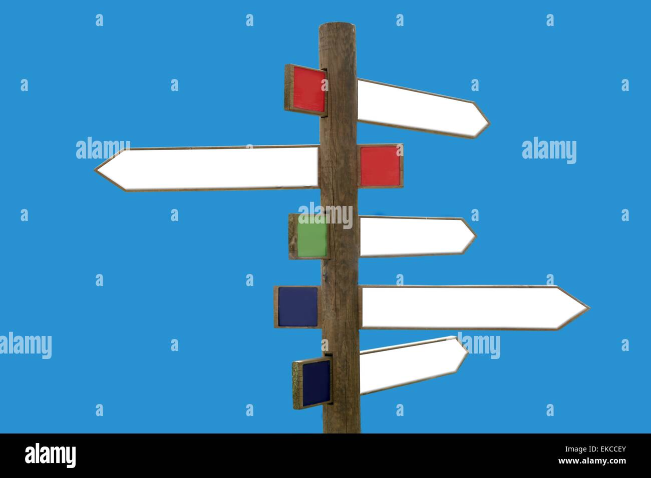 Crossroad wooden directional arrow signs Stock Photo - Alamy