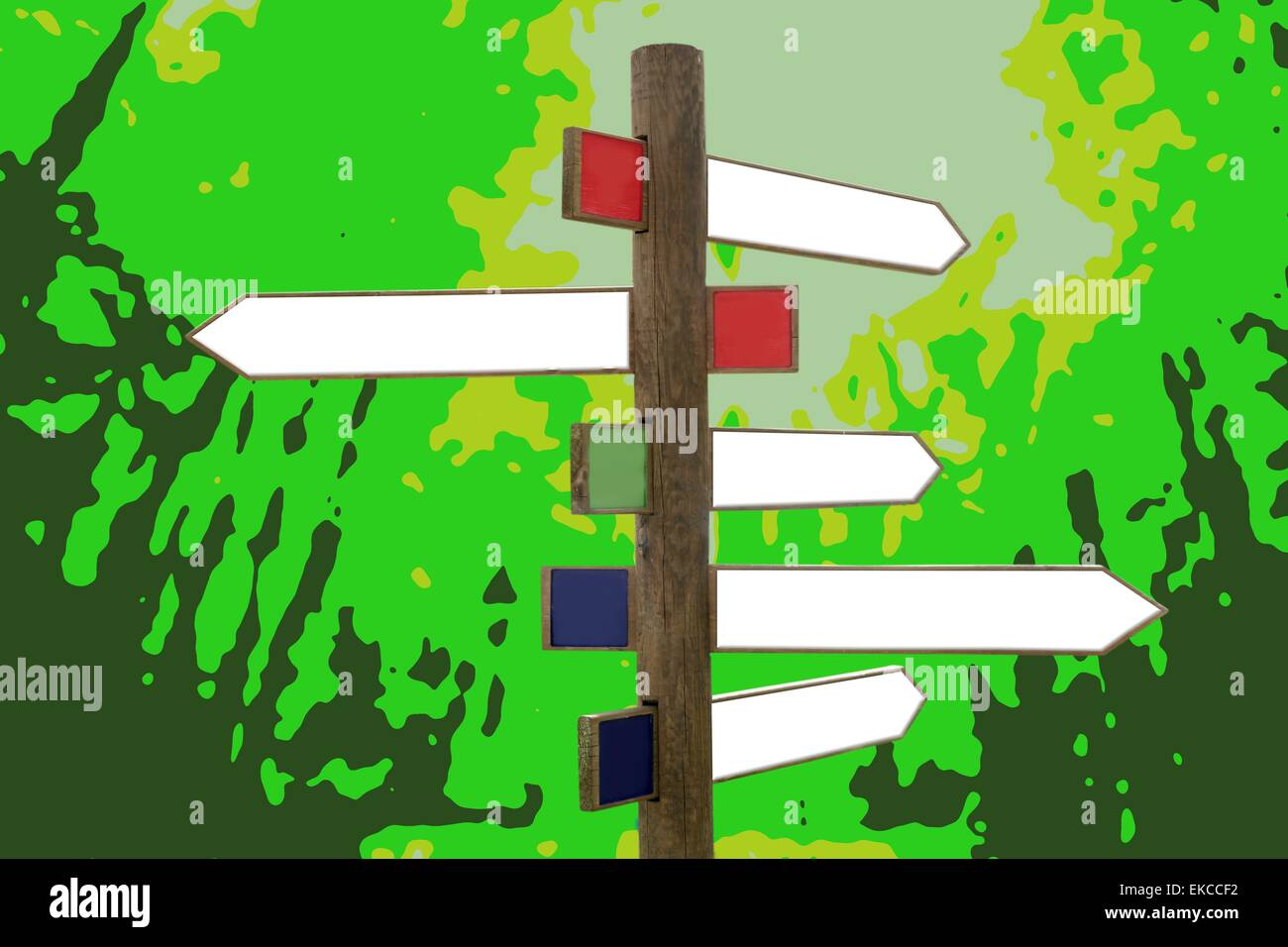 Crossroad wooden directional arrow signs Stock Photo - Alamy