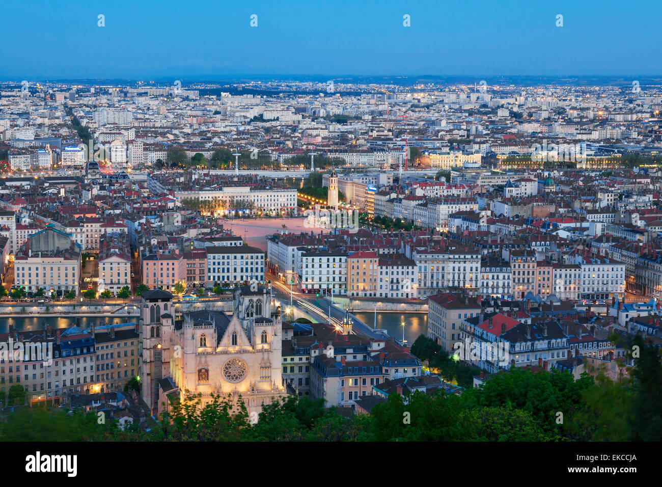 Skyline and view of lyon city hi-res stock photography and images - Alamy
