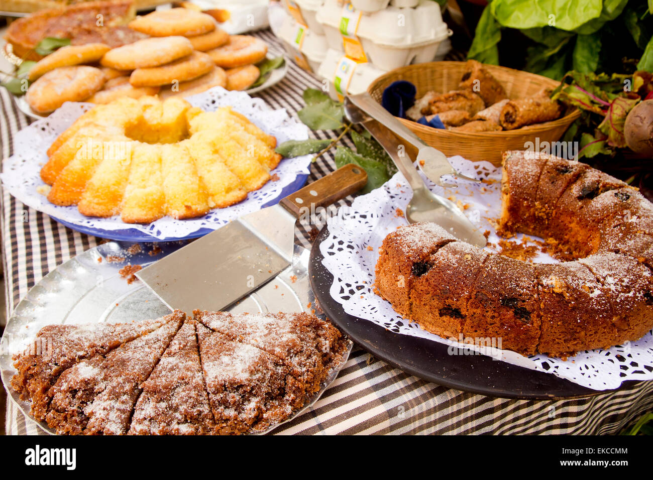 Cakes pastry sweets Mediterranean bakery Balearic Stock Photo - Alamy