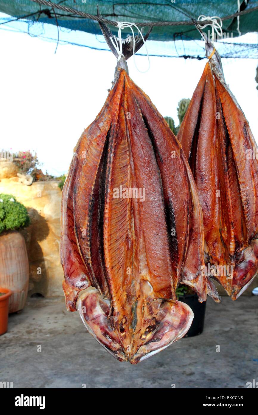 bonito tuna salted dried fish Mediteraranean sarda Stock Photo - Alamy