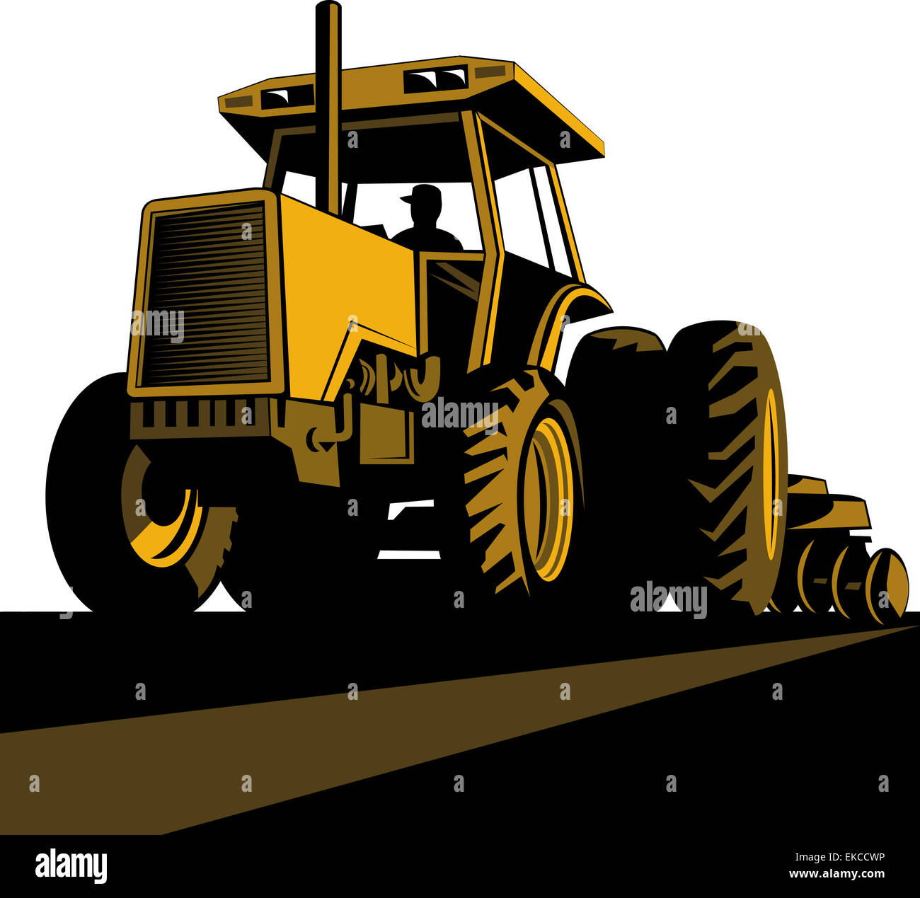 vintage tractor on isolated background Stock Photo - Alamy