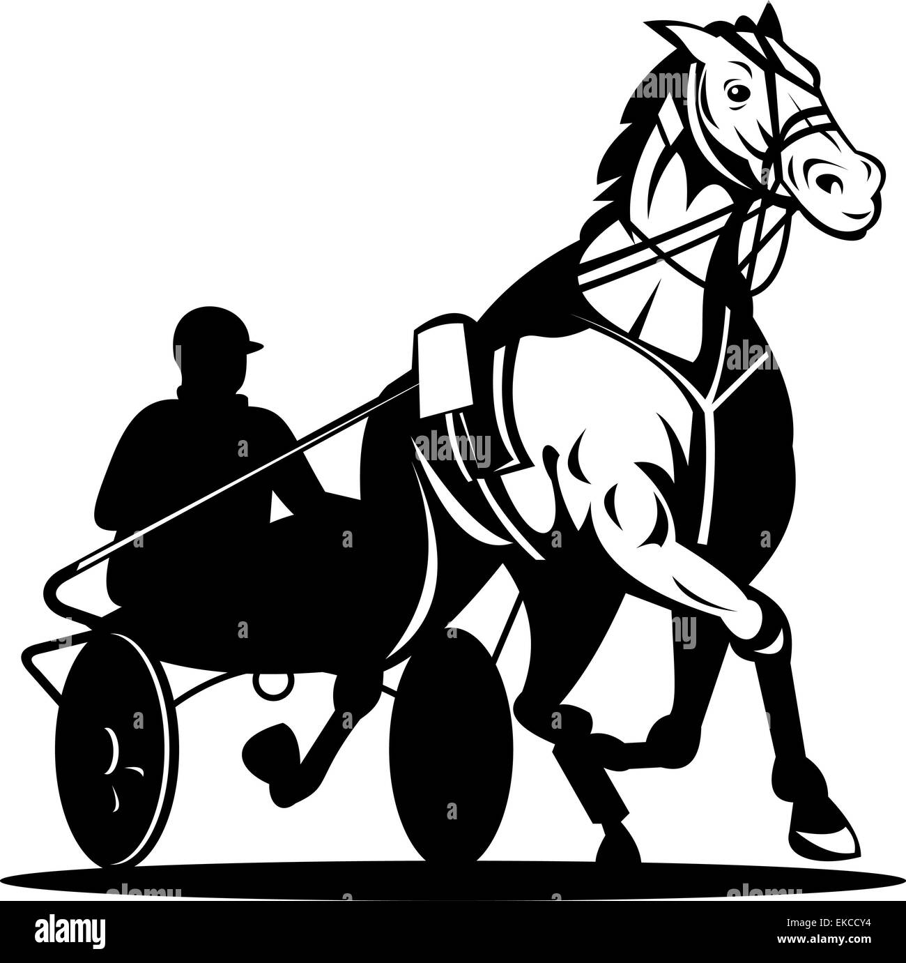 Illustration horse and harness racing hi-res stock photography and ...