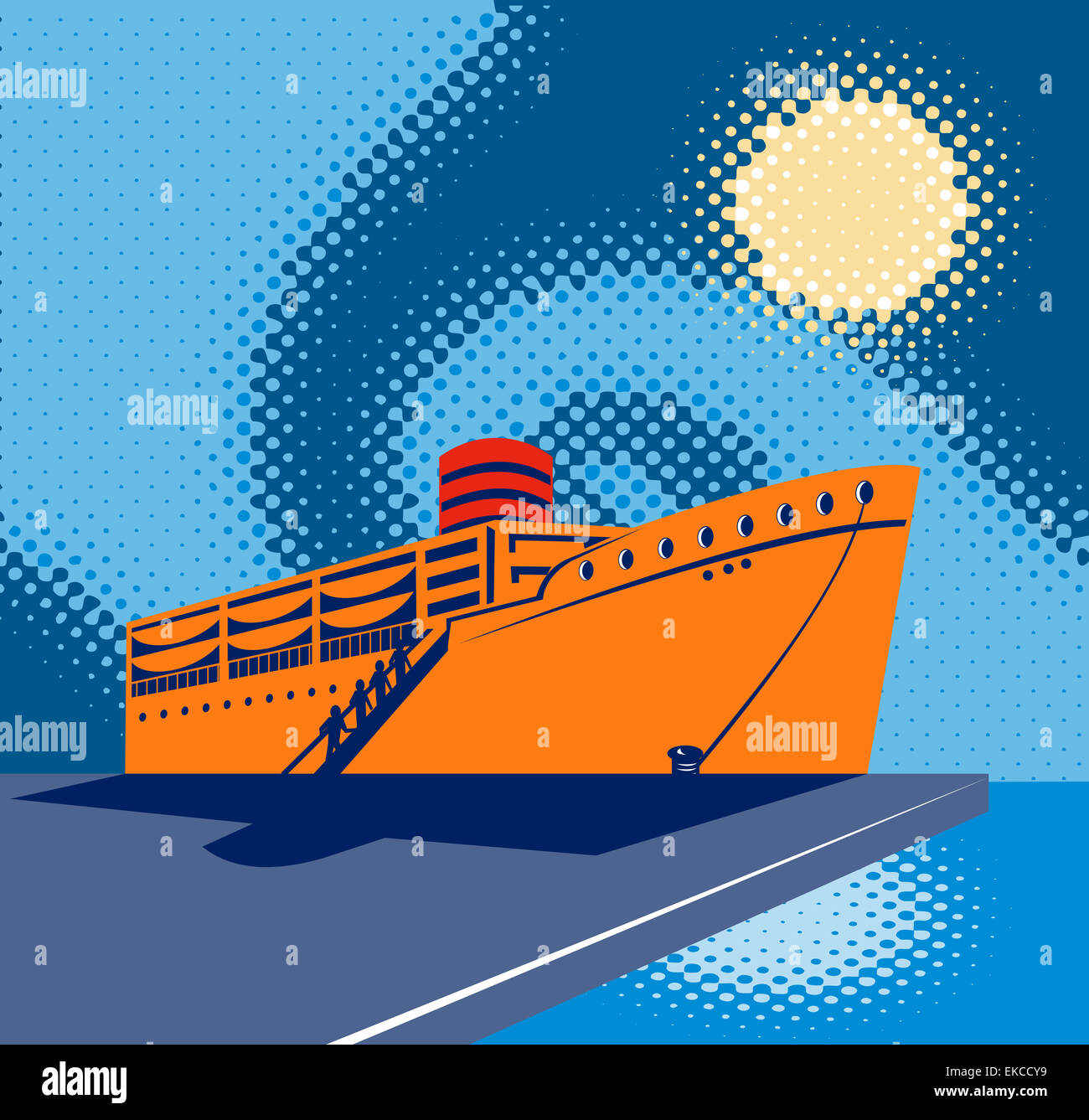 passenger cargo ship docking Stock Photo - Alamy