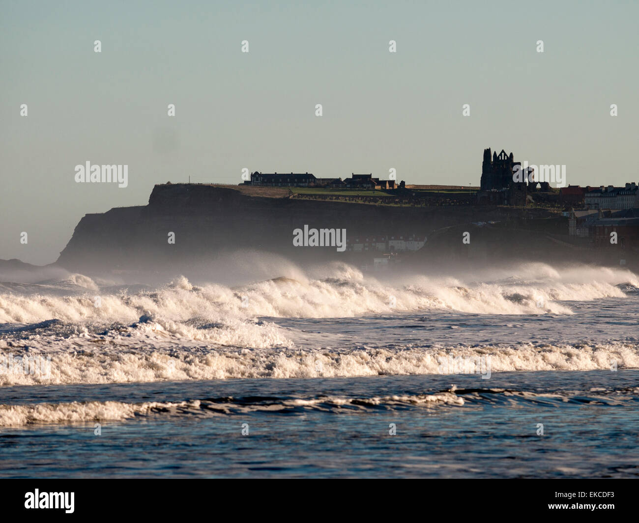 the beach at Sandsend,on the North Yorkshire Coast, Britain Stock Photo ...