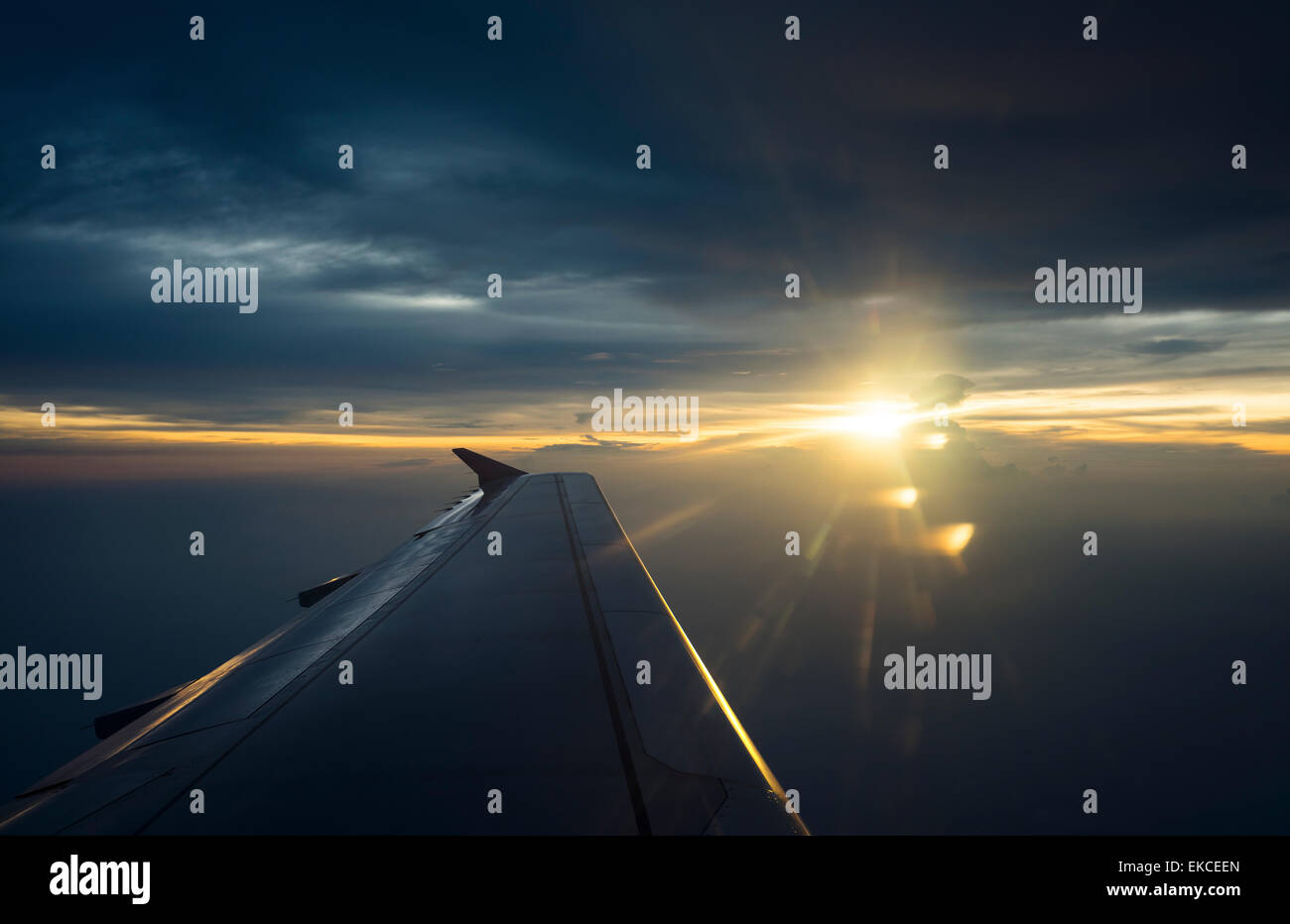 sunset view from plane Stock Photo - Alamy