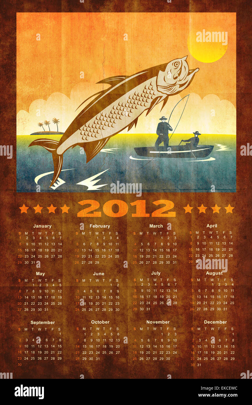 Fishing Poster Calendar 2012 Tarpon Fish Stock Photo - Alamy