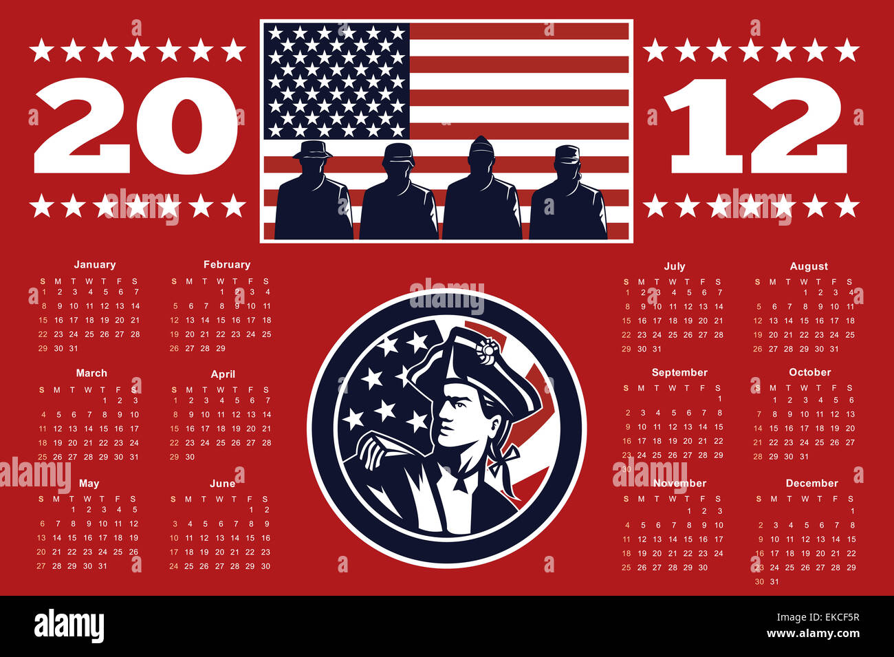 American Patriot Flag Poster Calendar 2012 Stock Photo - Alamy