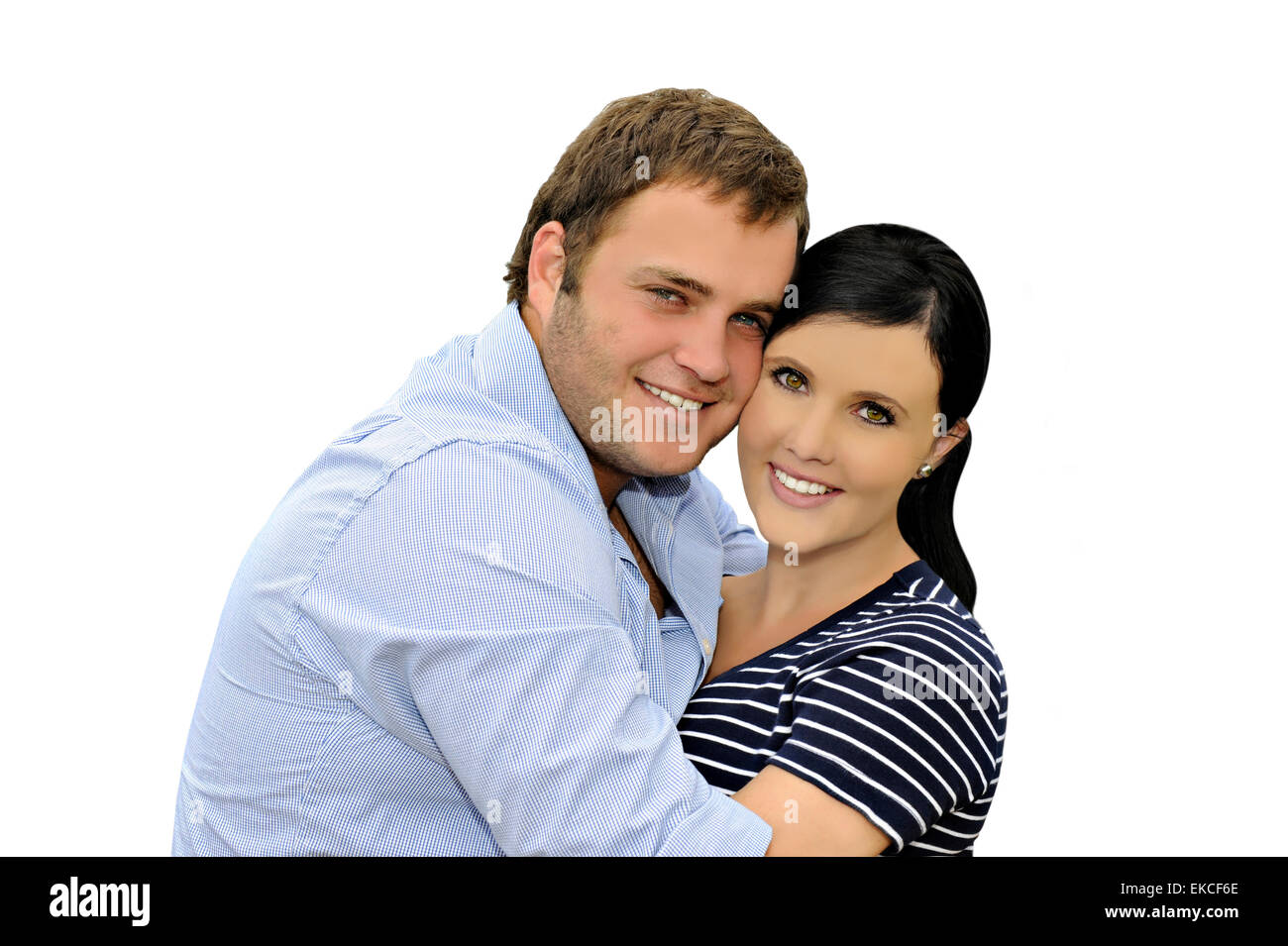 Beautiful young couple on white background Stock Photo - Alamy