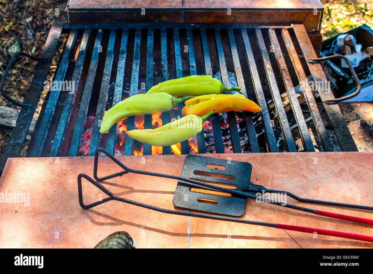 Cooking Xcatic peppers Stock Photo - Alamy