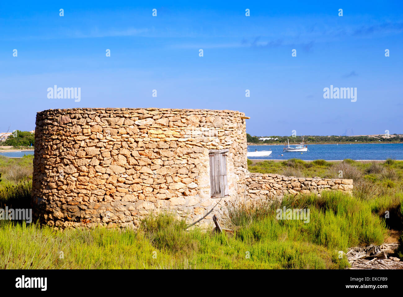 Masonry hut in formentera Estany des Peix Stock Photo - Alamy