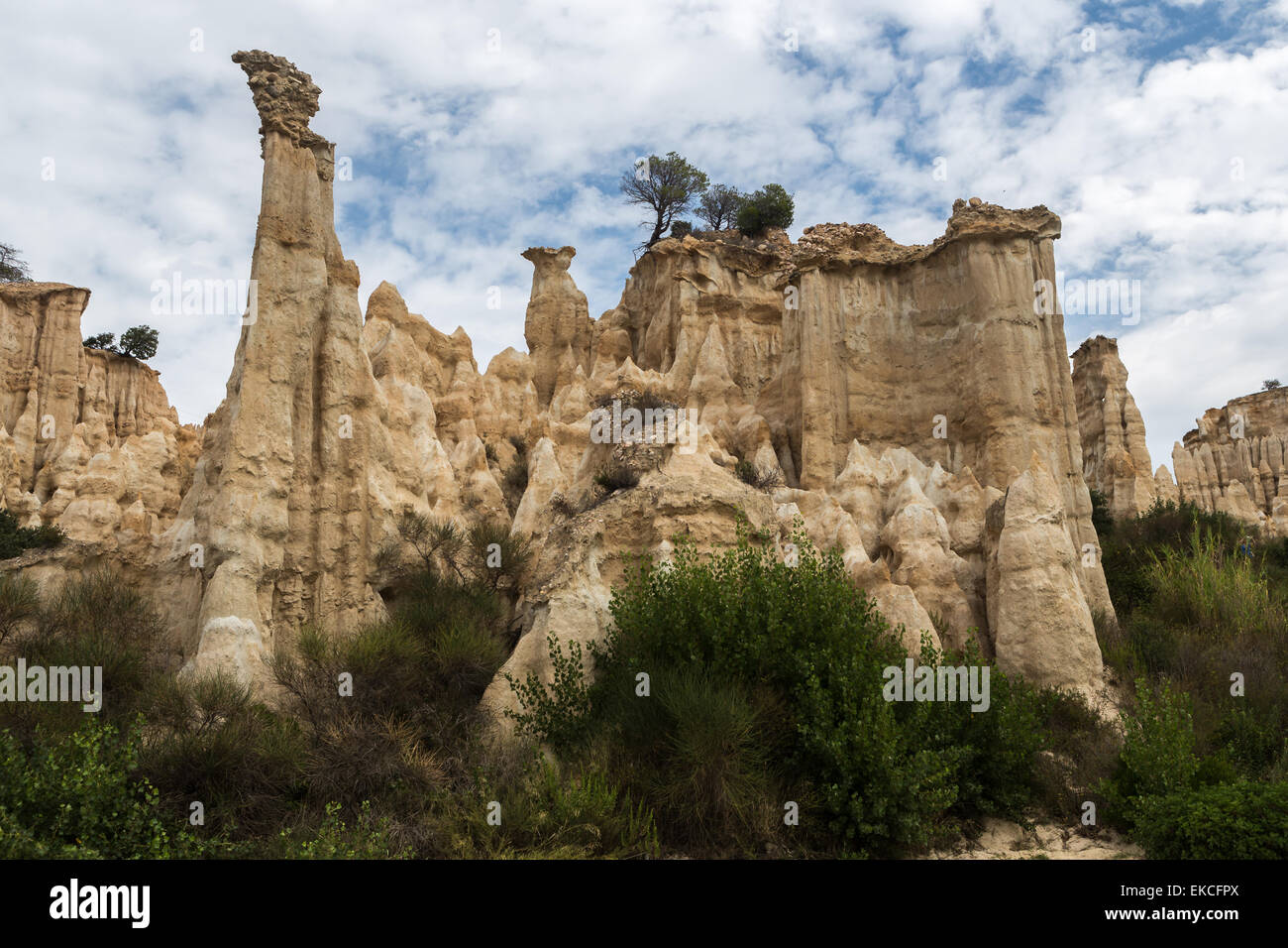 Nature sand columns in Ille-sur-Tet, Pyrenees, France Stock Photo - Alamy