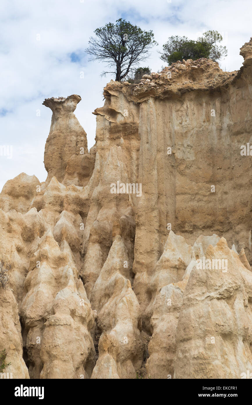 Nature sand columns in Ille-sur-Tet, Pyrenees, France Stock Photo - Alamy