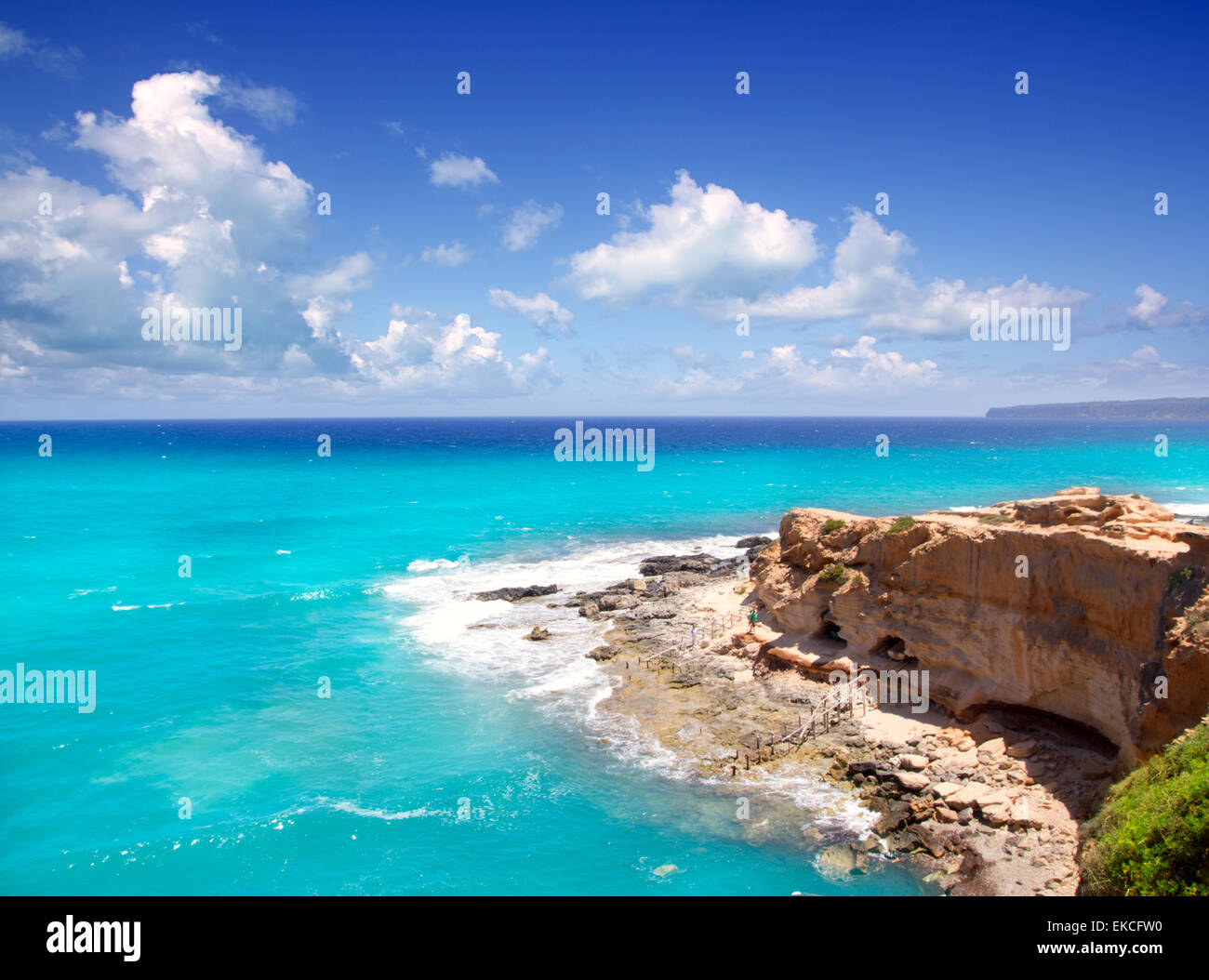 Cala en Baster in Formentera mountains Stock Photo - Alamy