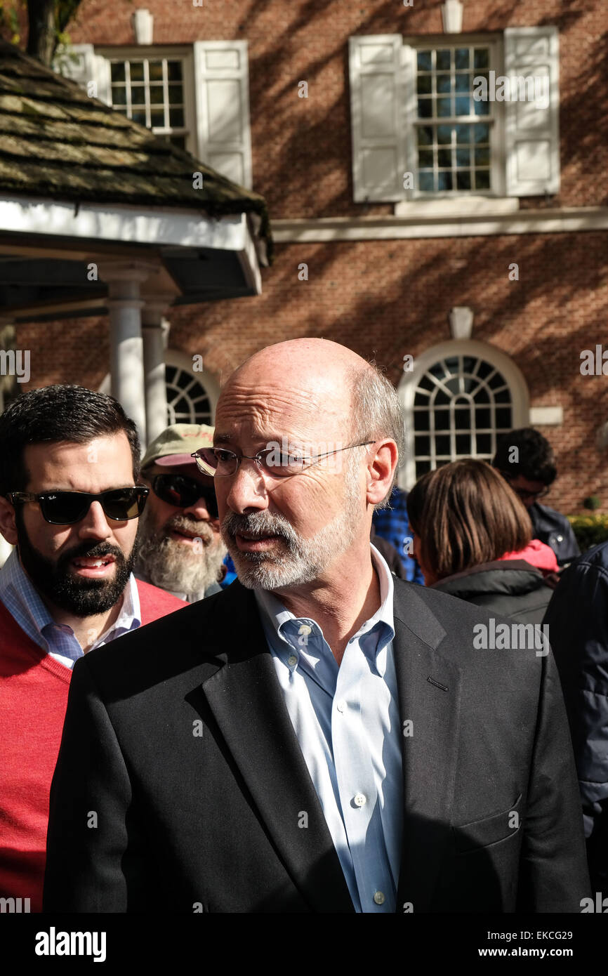 LANCASTER, PA - NOVEMBER 3, 2014: Tom Wolf makes a campaign stop and ...