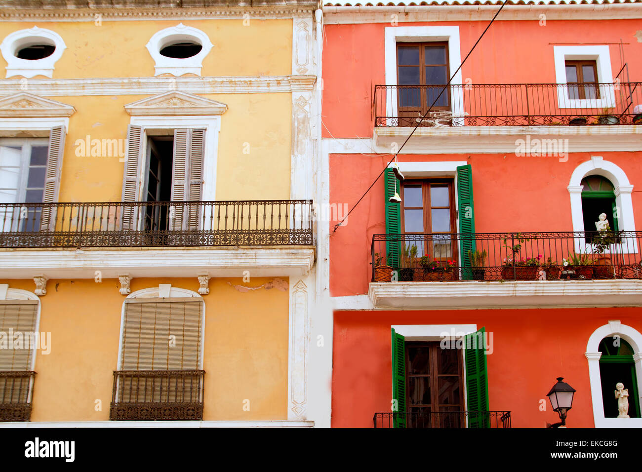 color houses in Ibiza town Stock Photo - Alamy