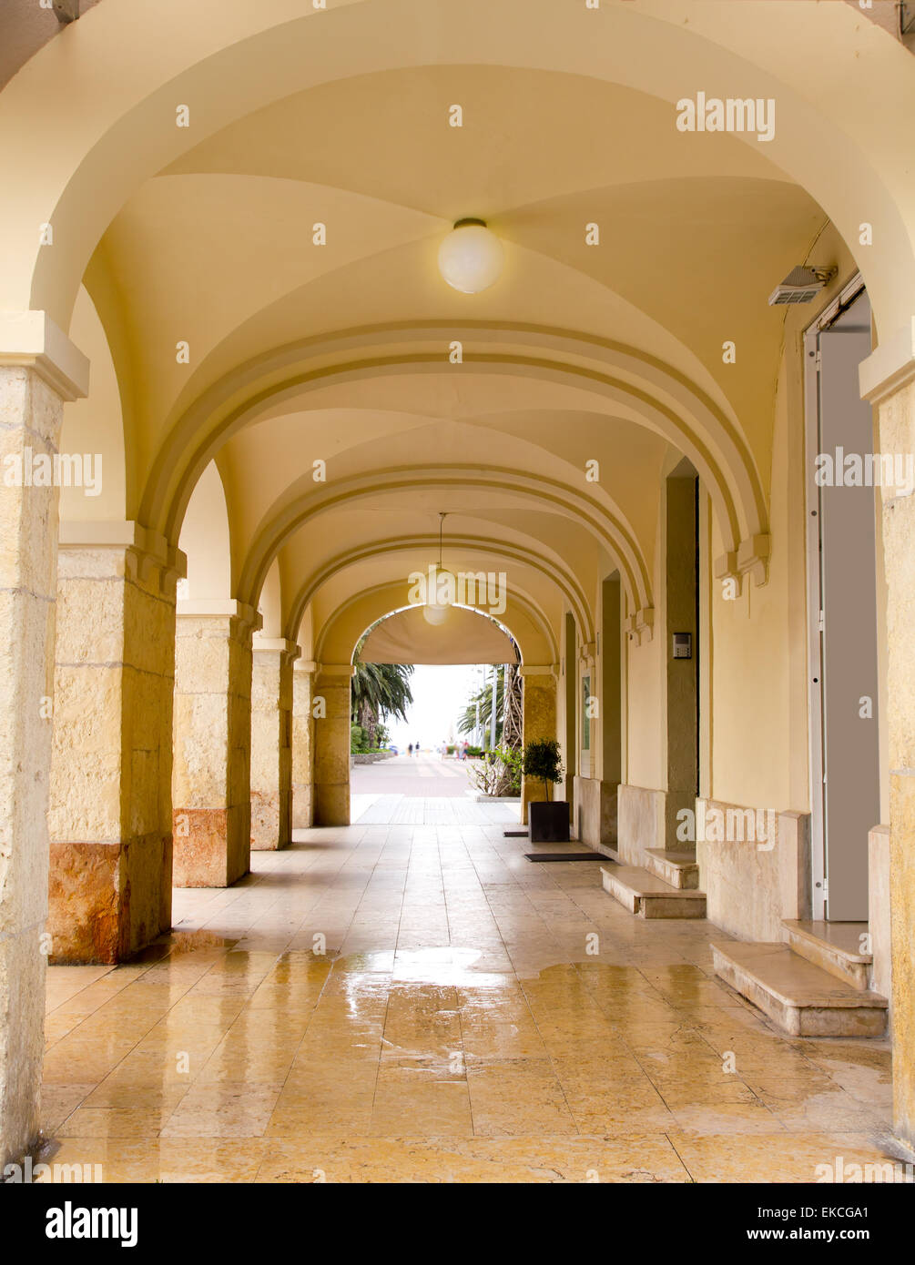arches in Salou Tarragona beach boulevard Stock Photo - Alamy