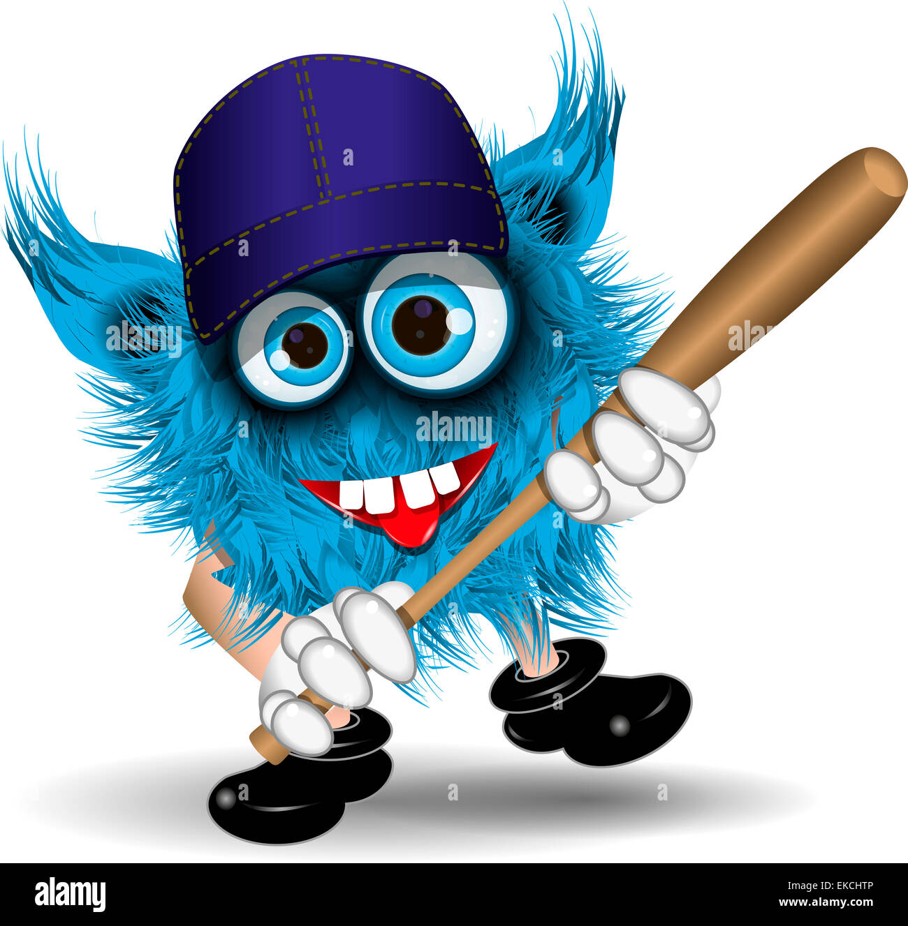 illustration fairy shaggy blue monster of baseball Stock Photo - Alamy