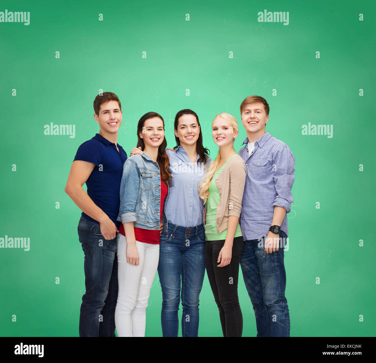 group of smiling students standing Stock Photo - Alamy