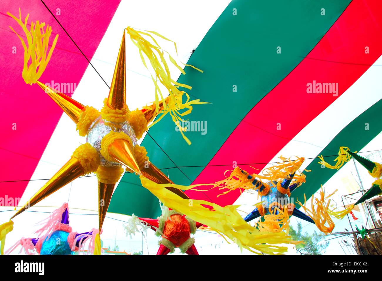 Mexican pinata in mexico flag background Stock Photo - Alamy