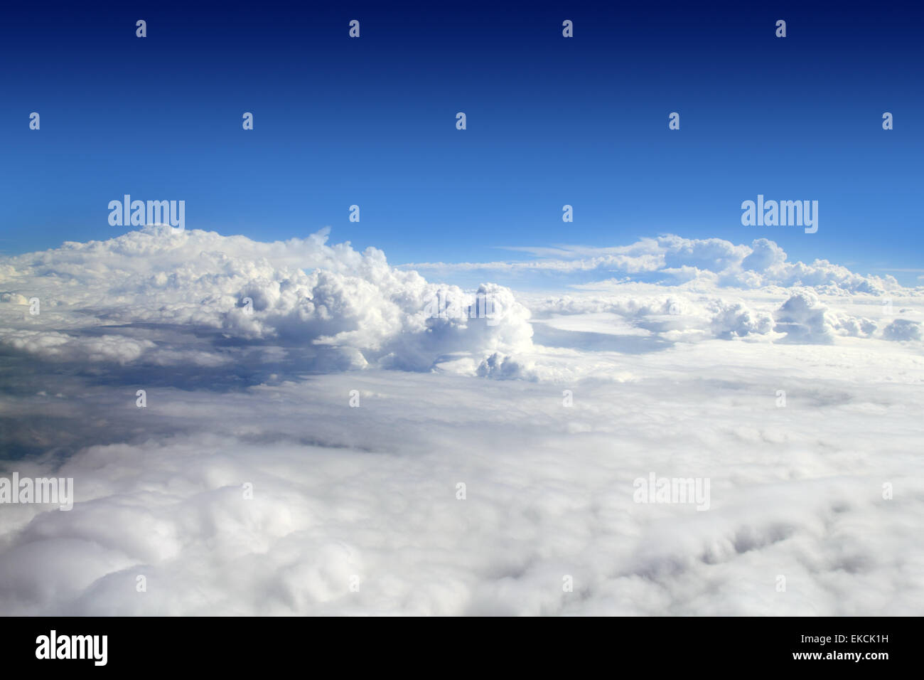blue sky high view from airplane clouds Stock Photo - Alamy
