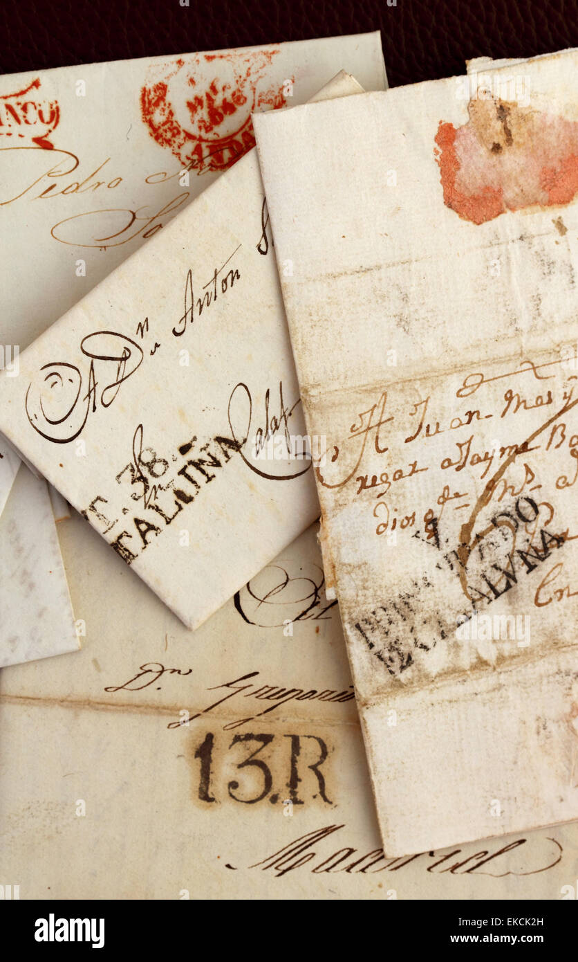 anonymous handwritten real old letters from Spain Stock Photo - Alamy