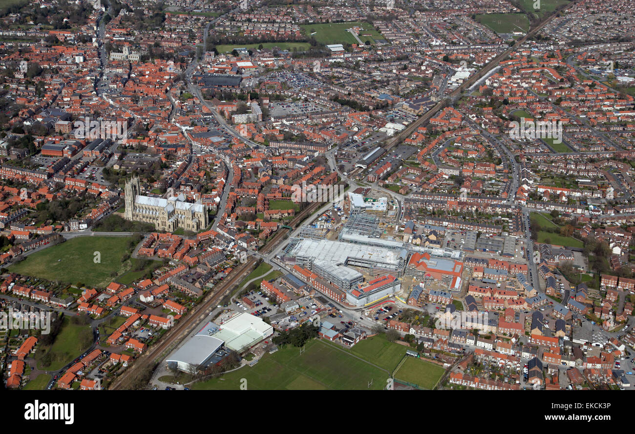aerial view of the Yorkshire market town of Beverley, UK Stock Photo ...