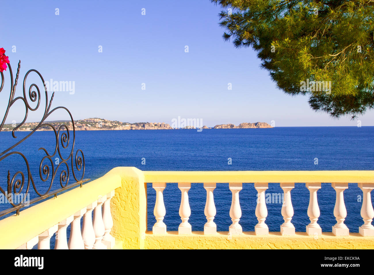 Mediterranean fence in Cala Fornells Mallorca Stock Photo - Alamy