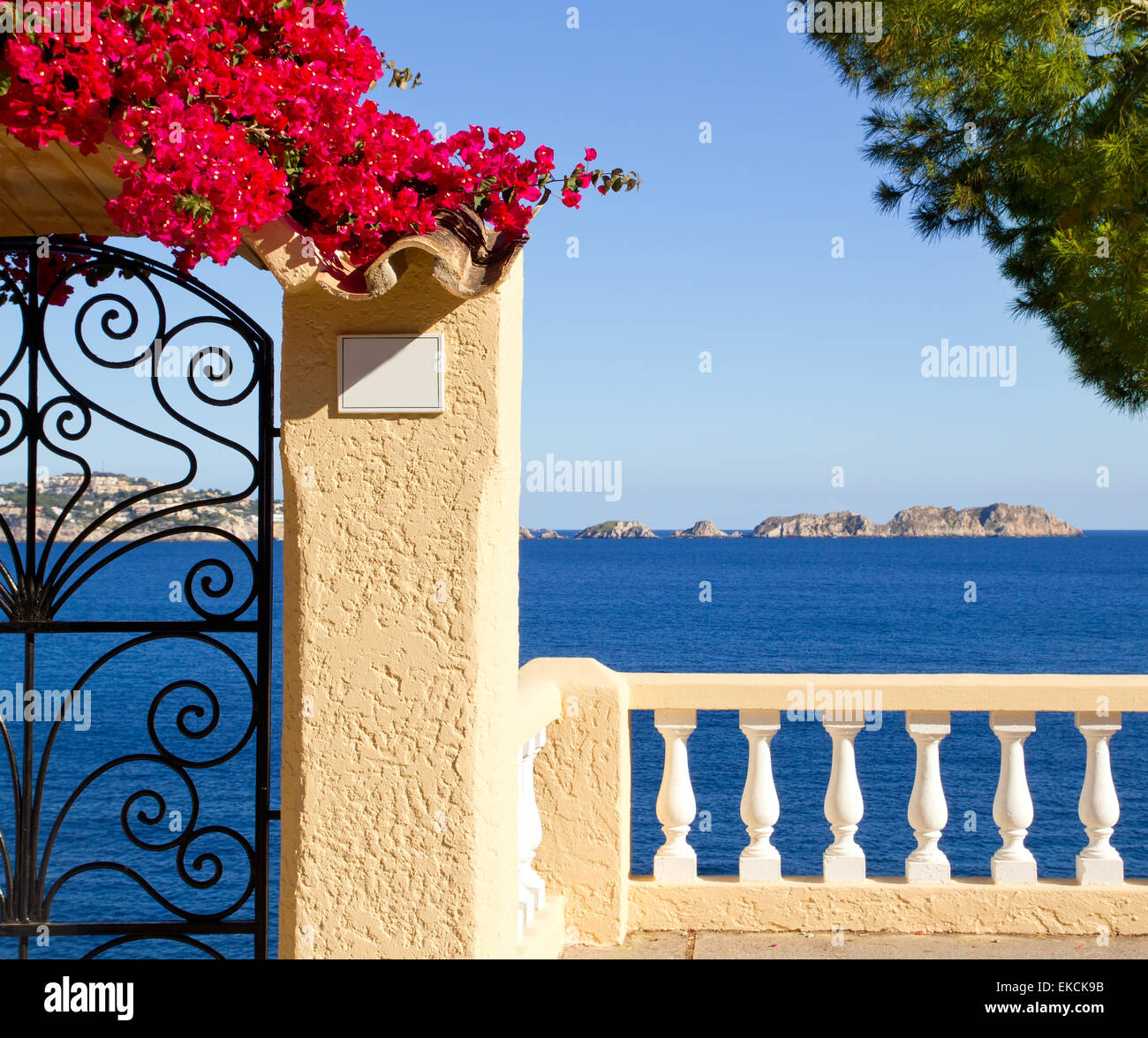 Mediterranean fence in Cala Fornells Mallorca Stock Photo - Alamy